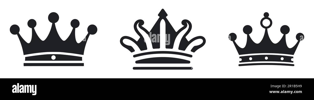 Collection vectorielle de symboles ou de logos représentant des couronnes de roi et de reine ...