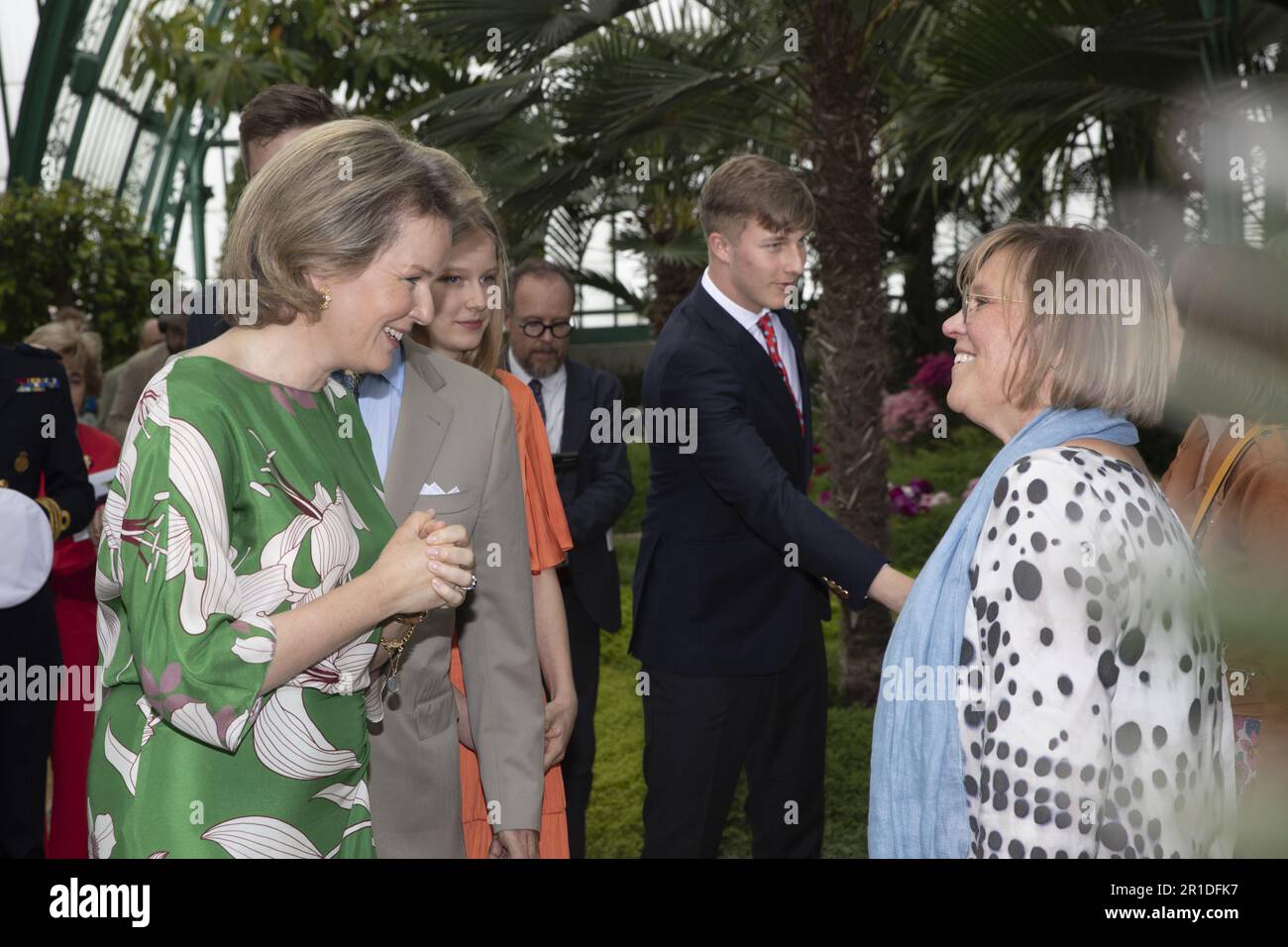 La reine Mathilde de Belgique, la princesse Eleonore et le prince ...