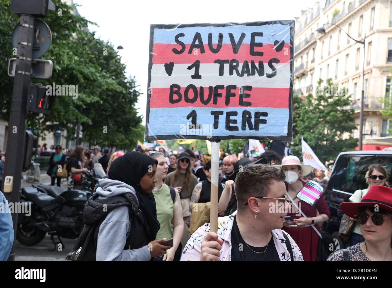 Paris, France. 13th mai 2023. Manifestation de personnes trans et ...