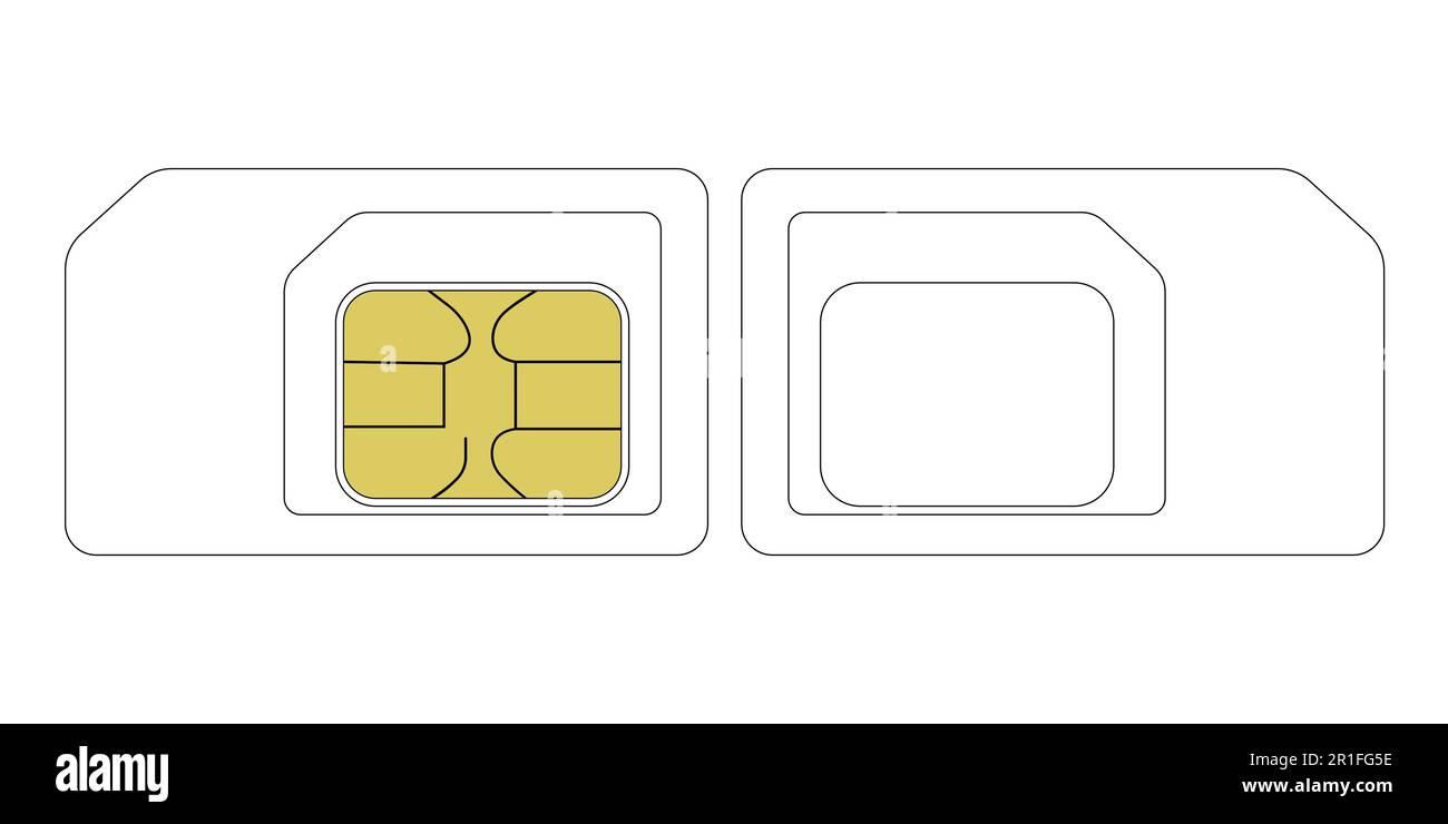 Dimensionner le modèle de carte SIM Image Vectorielle Stock - Alamy