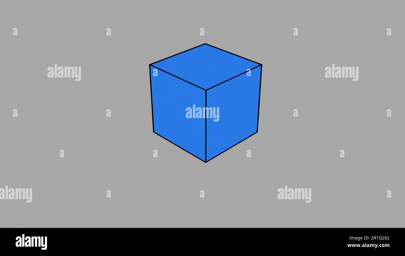 Le cube de couleur de style dessin animé se transforme en rendu sphère ...