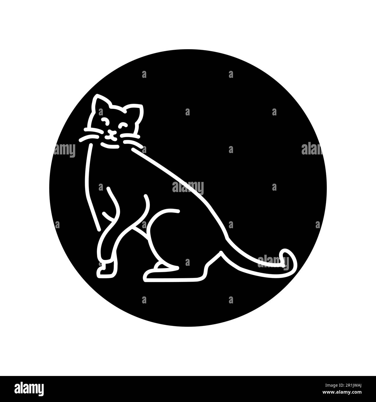 Pagina para colorear simple pagina para colorear de gato Banque d ...