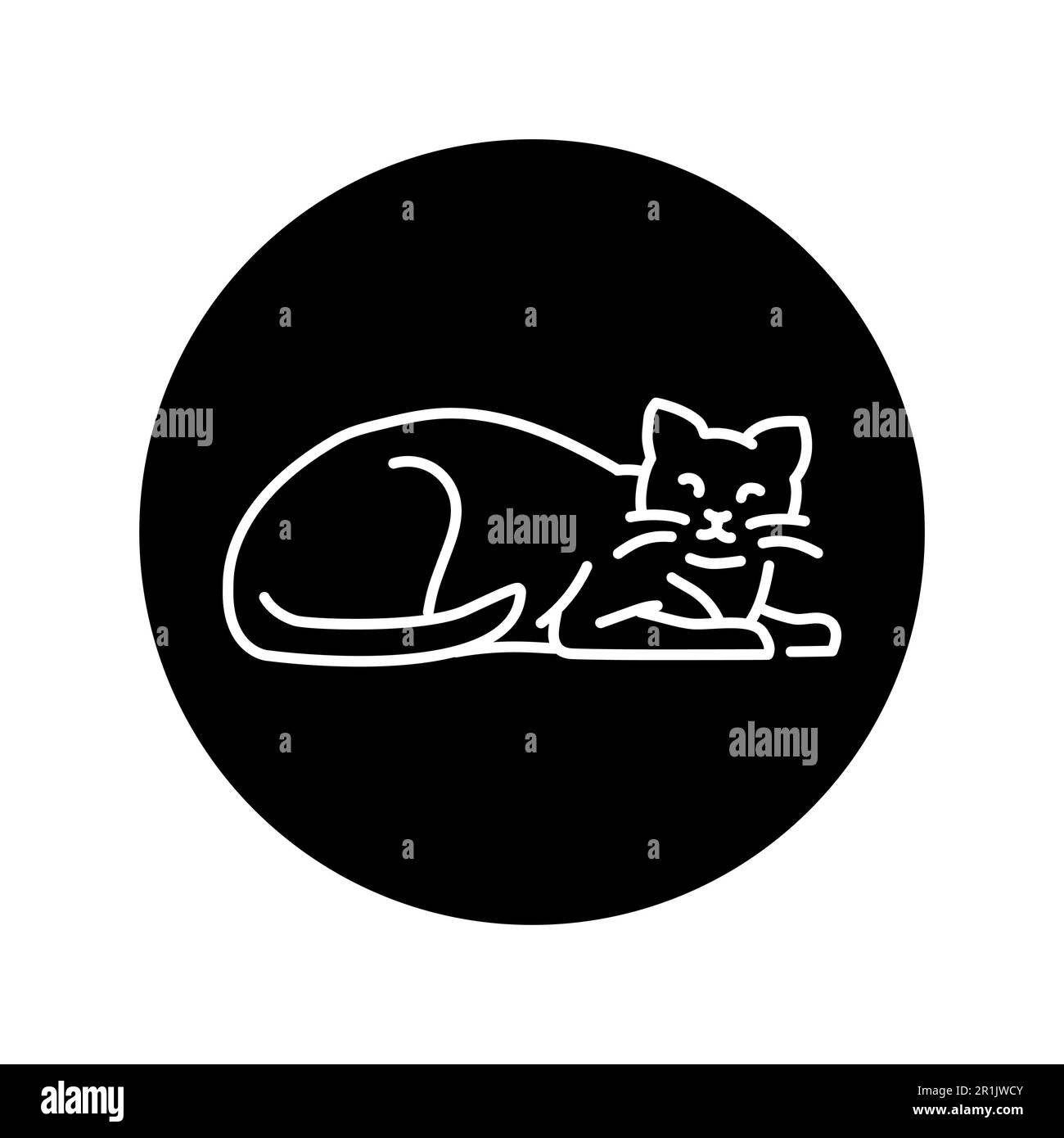 Pagina para colorear simple pagina para colorear de gato Banque d ...