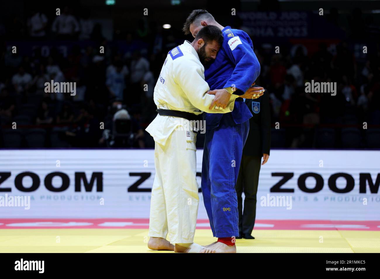 Stade Ali Bin Hamad Al Attiyah, Doha, Qatar. 12th mai 2023. (G-D) Arman Adamian (AIN), Lukas ...