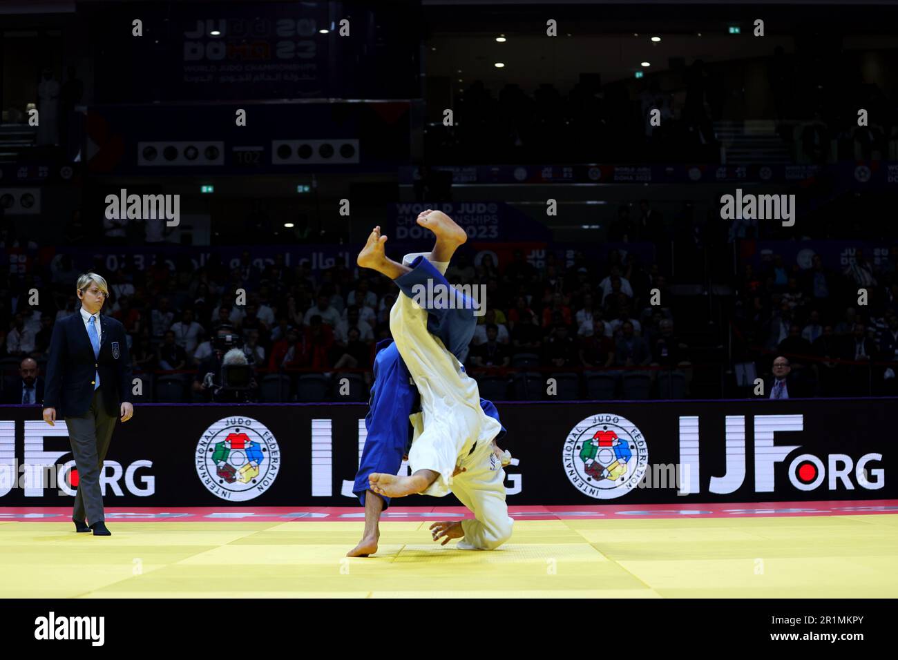 Stade Ali Bin Hamad Al Attiyah, Doha, Qatar. 12th mai 2023. (G-D) Zelym Kotsoiev (AZE), Ilia ...
