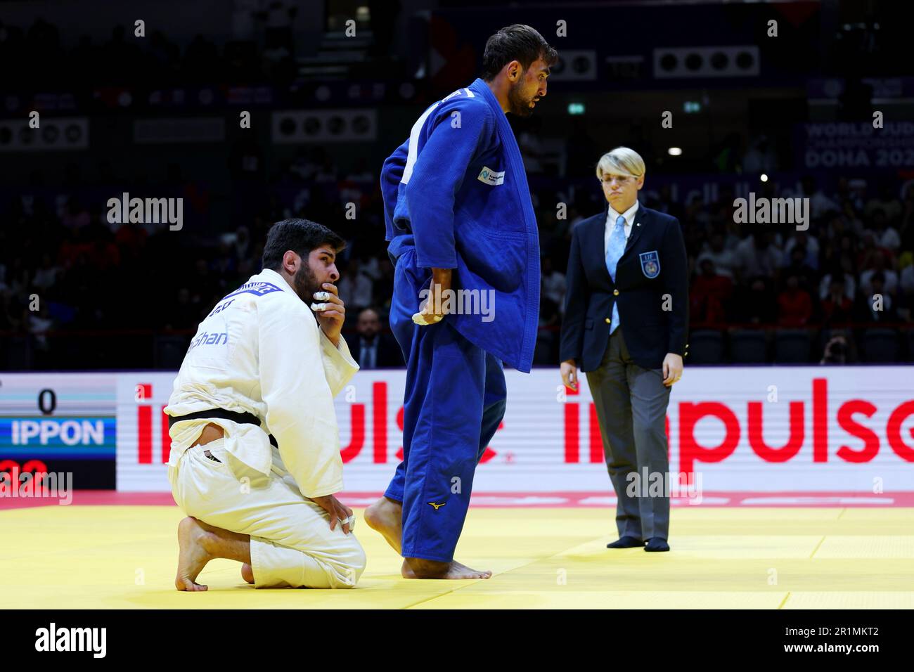 Stade Ali Bin Hamad Al Attiyah, Doha, Qatar. 12th mai 2023. (G-D) Ilia Sulamanidze (GEO), Zelym ...