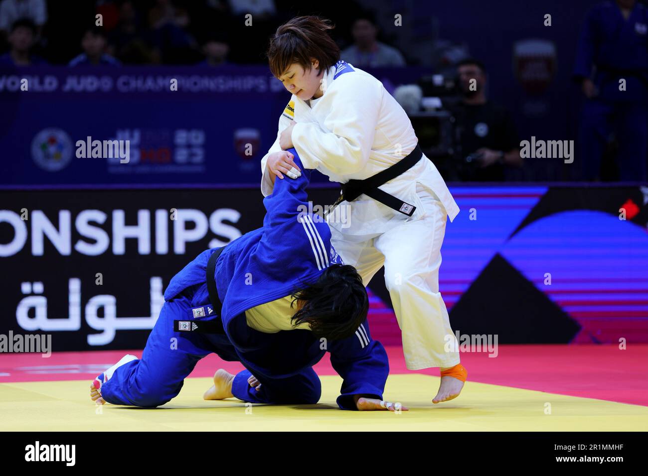 Stade Ali Bin Hamad Al Attiyah, Doha, Qatar. 14th mai 2023. (Haut-bas) Maya Segawa (JPN), Hayun ...