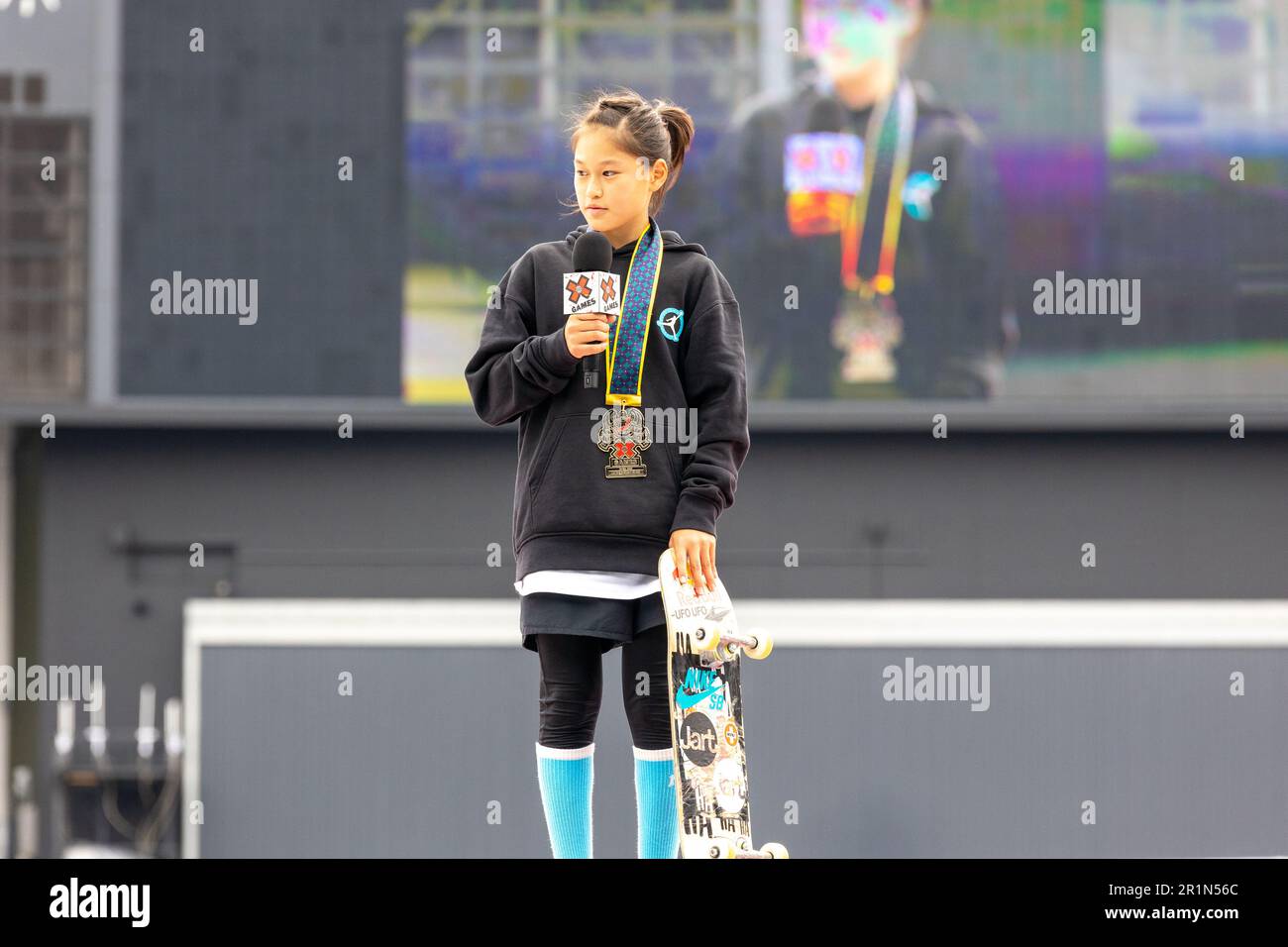 Médaille d'or Ginwoo Onodera (JPN) 14 mai 2023 - Skateboard X Games 2023 Chiba Men's Skateboard ...