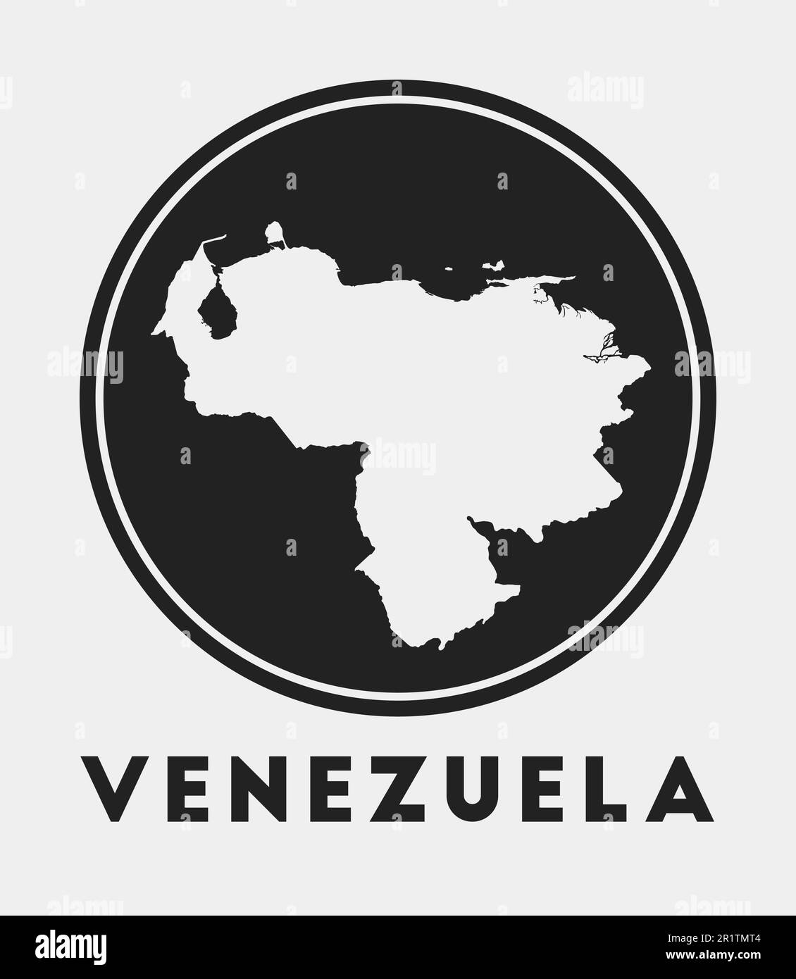 Icône Venezuela. Logo rond avec carte du pays et titre. Badge Venezuela ...