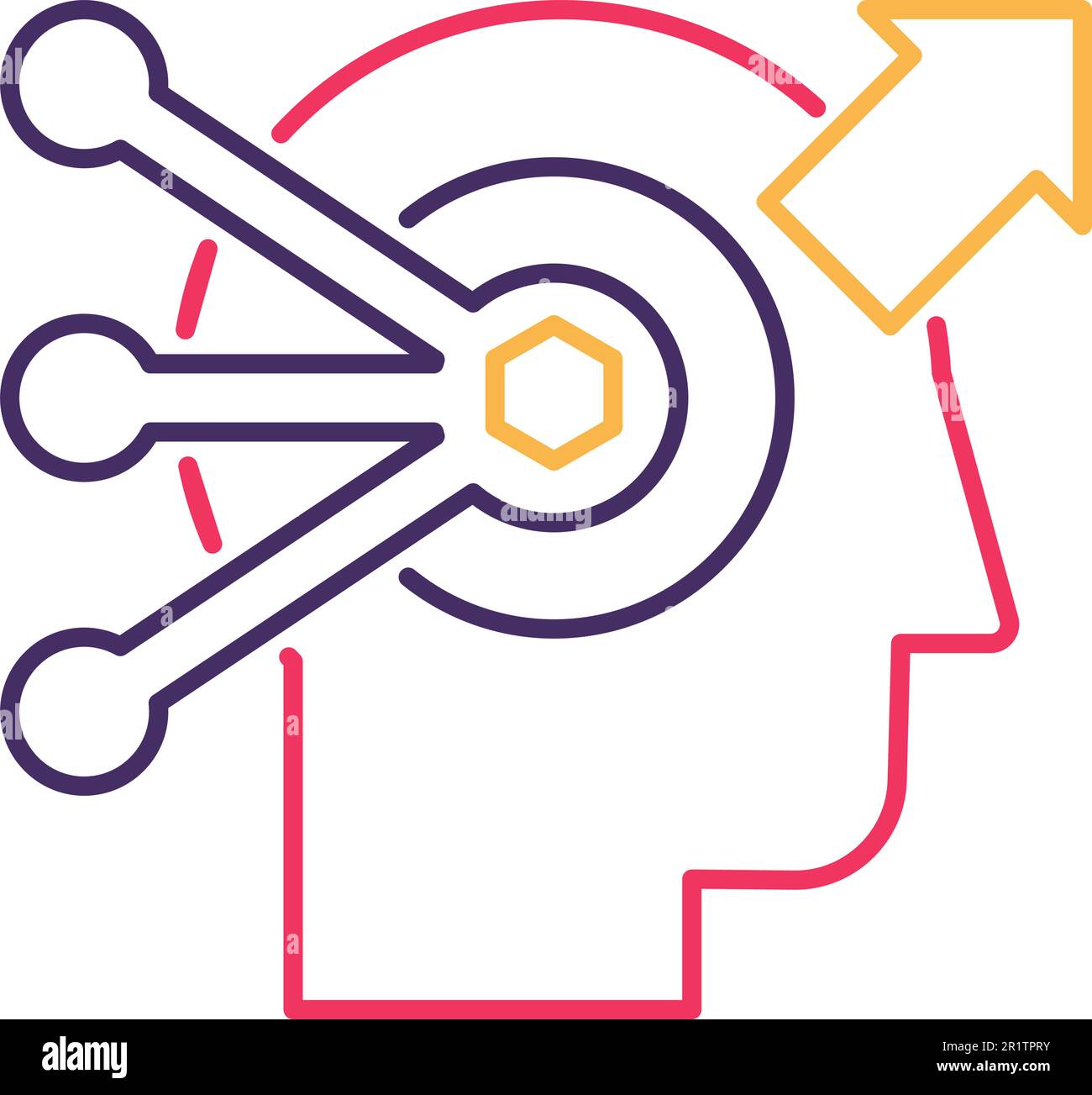 Icône de vecteur linéaire de résolution de problèmes et de prise de ...