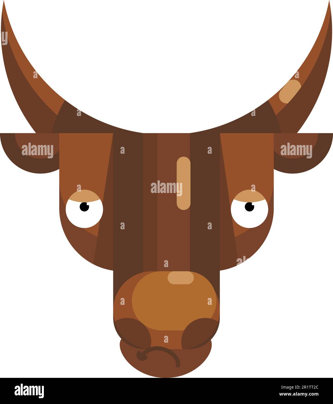 Face de taureau fatigué emoji, icône de vache pensive signe d'émotion ...