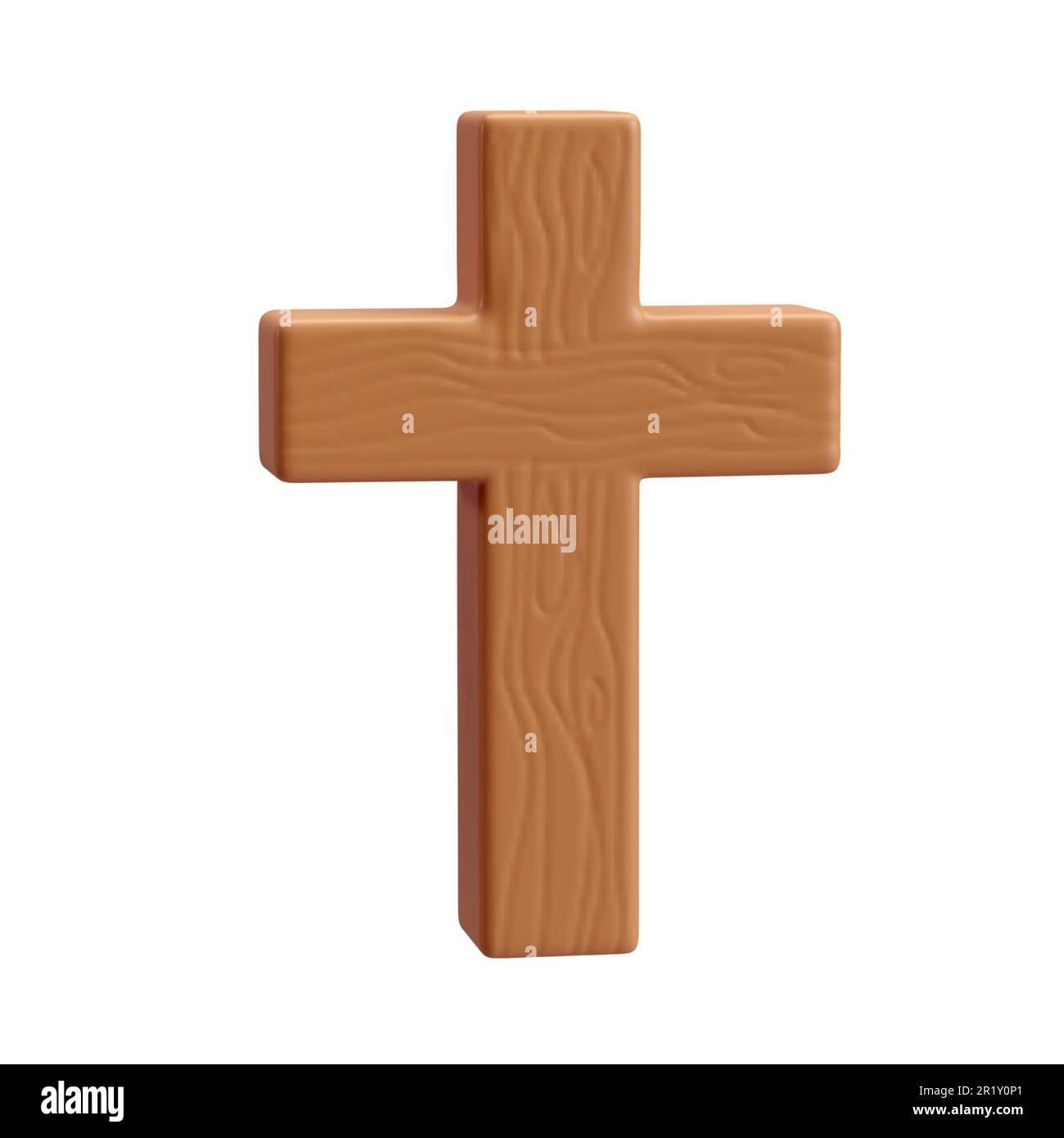 3D icône Croix de bois, symbole de la résurrection de Jésus-Christ. Il ...