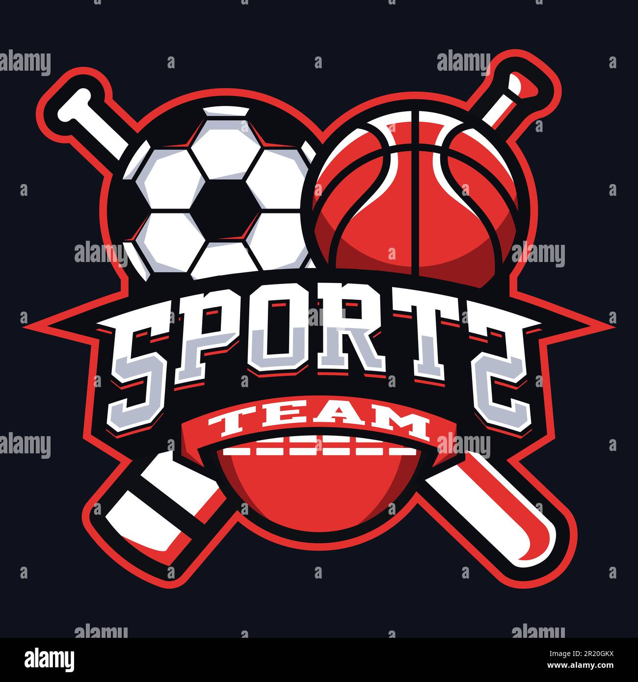 Logo de la mascotte de l'équipe sportive. Illustration du logo pour ...