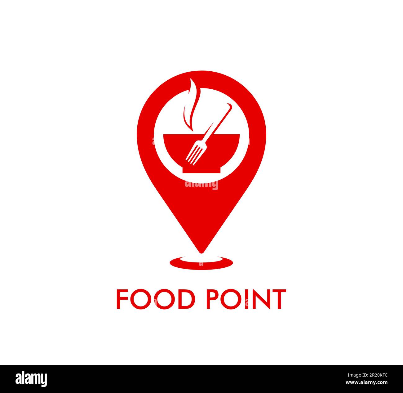 Carte du restaurant pointeur icône, symbole de point alimentaire de la ...