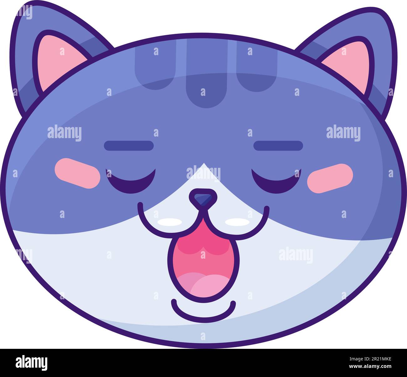 Chat qui dort avec la bouche ouverte Banque d'images vectorielles - Alamy