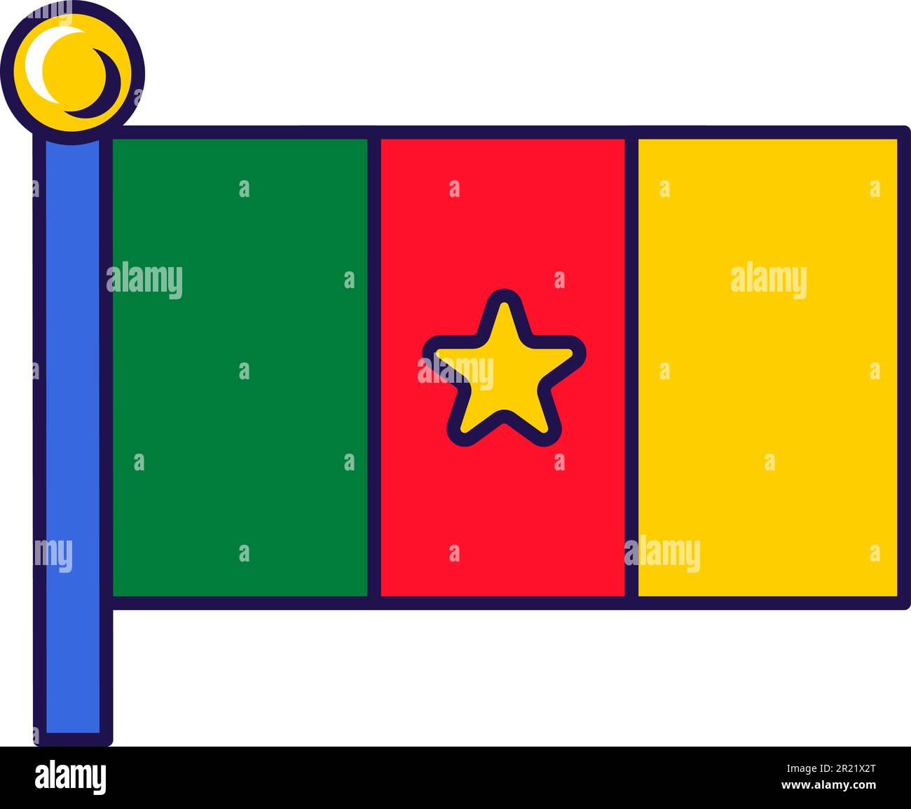 Drapeau vert rouge jaune avec etoile Banque de photographies et d ...