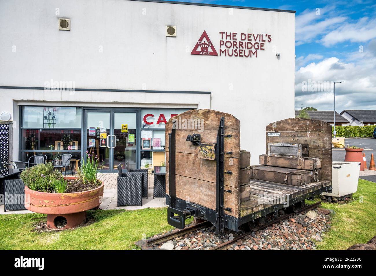 Cette image au Musée du porridge du Diable est du chemin de fer à voie ...