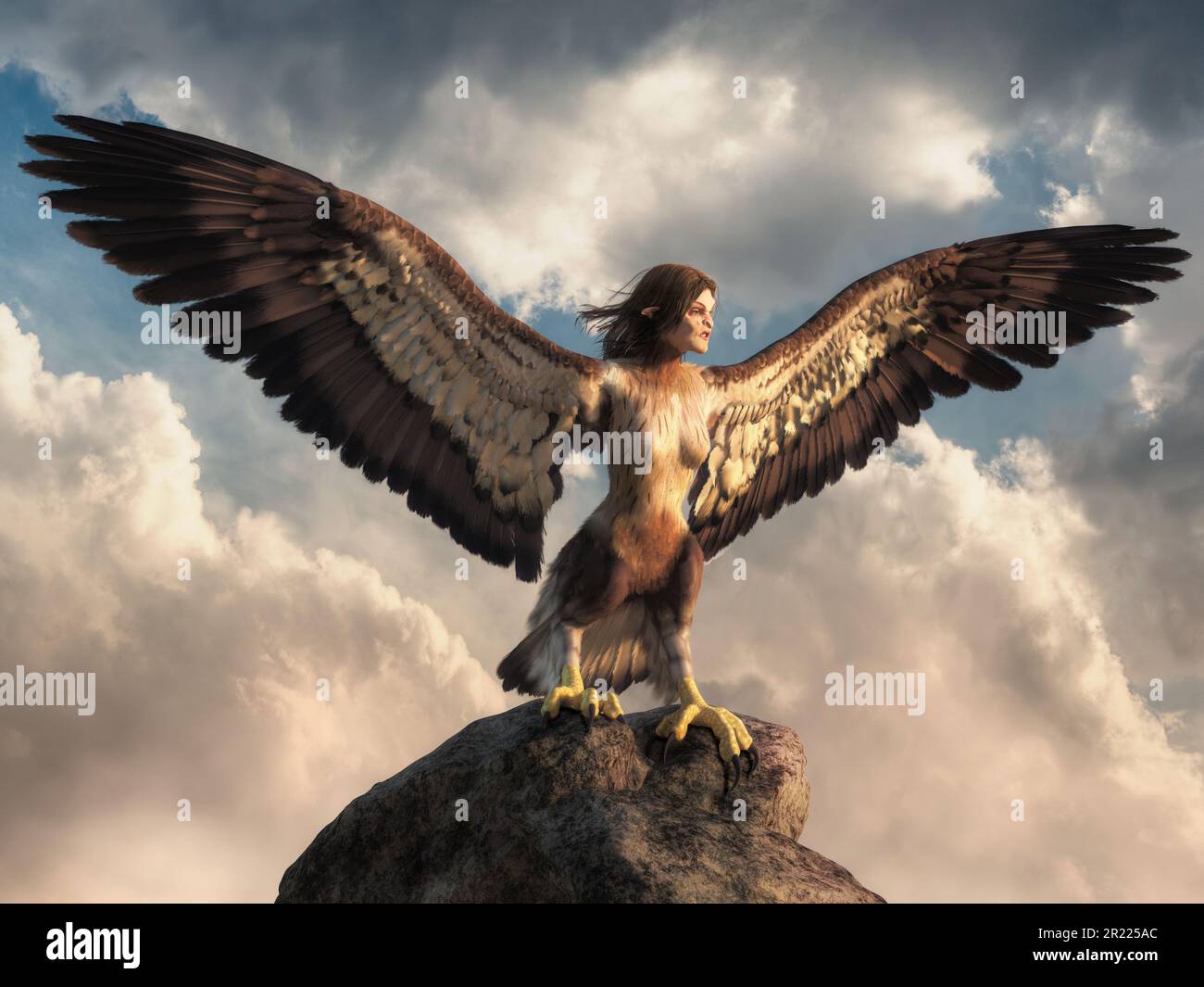 Un harpie est une créature de la mythologie grecque et romaine, un monstre avec la tête d'une ...