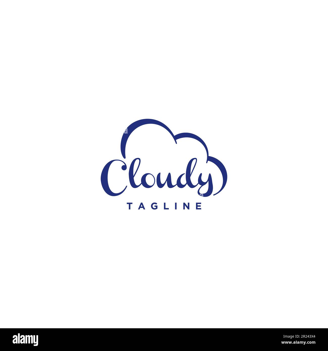 Logo de marque verbale Cloud. Le mot repère est conçu avec des lettres ...