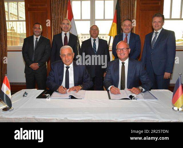 In this image released on Wednesday, May, 17, 2023, In front: Ahmed Elsayed (ECG) and Olaf ...