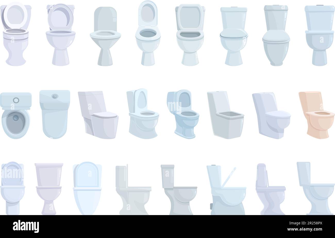 Symboles de cuvette de toilette définir un vecteur de dessin animé. WC ...