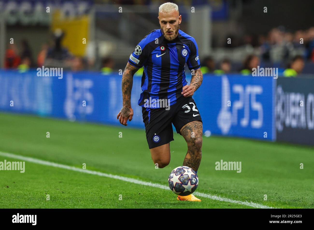Federico DiMarco du FC Internazionale en action lors de la semi-finale ...