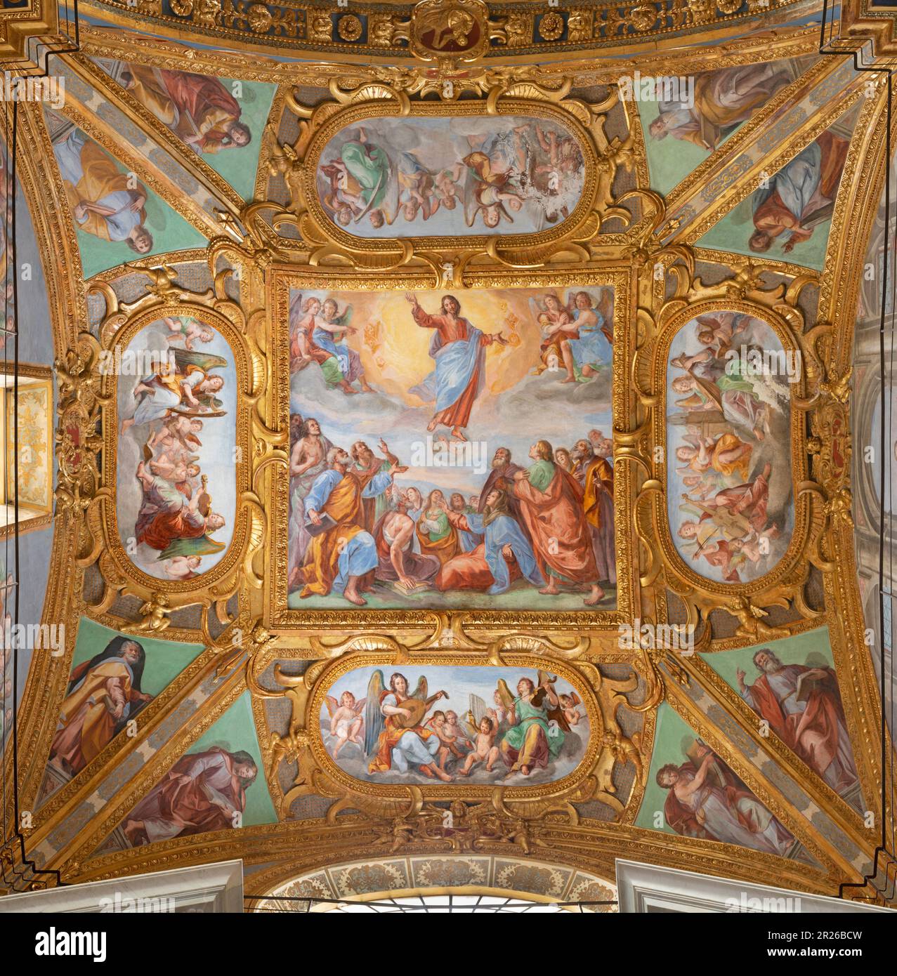 GENOVA, ITALIE - 6 MARS 2023 : la fresque de l'Ascension du Seigneur ...