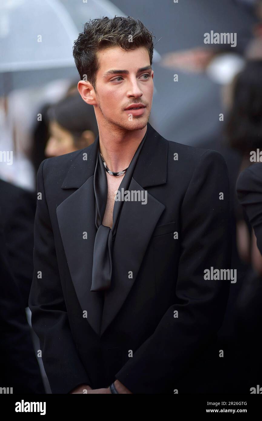 Spanish actor Manu Rios poses on the red carpet at the screening of the ...