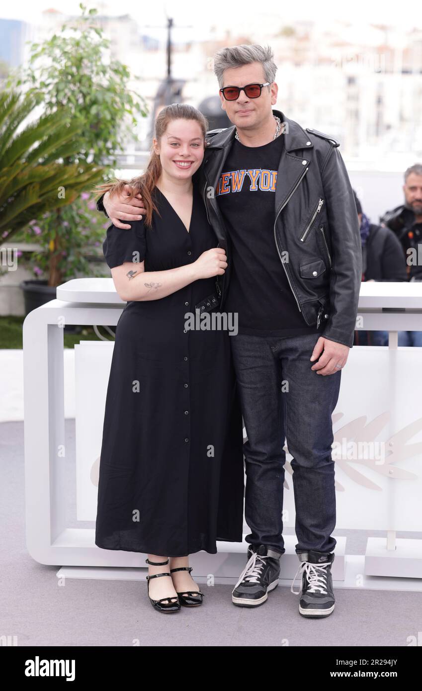 Anna Biolay, left, and Benjamin Biolay pose for photographers at the ...