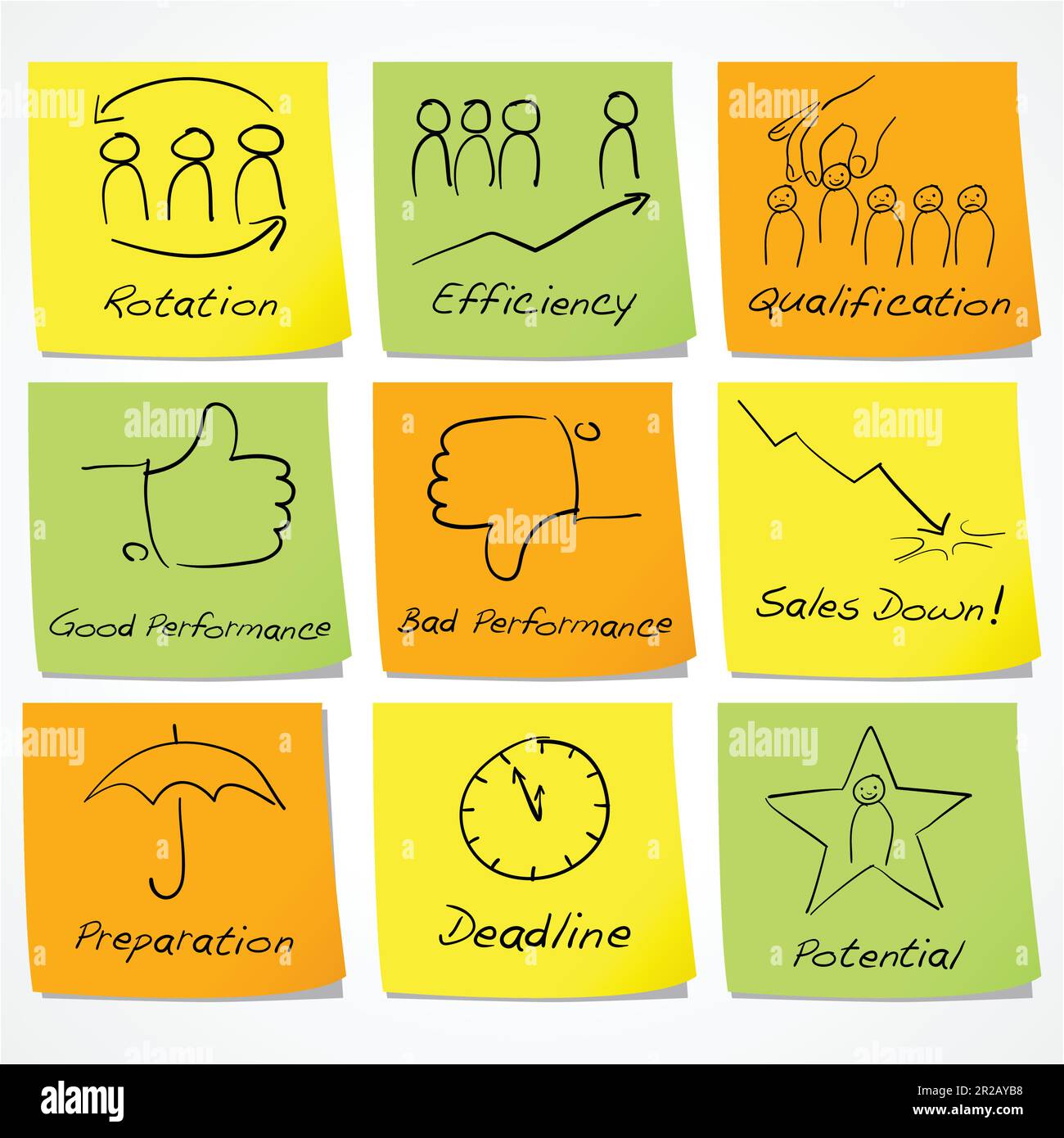 Le symbole Doodle de la gestion, de l'entreprise, de la prise de ...