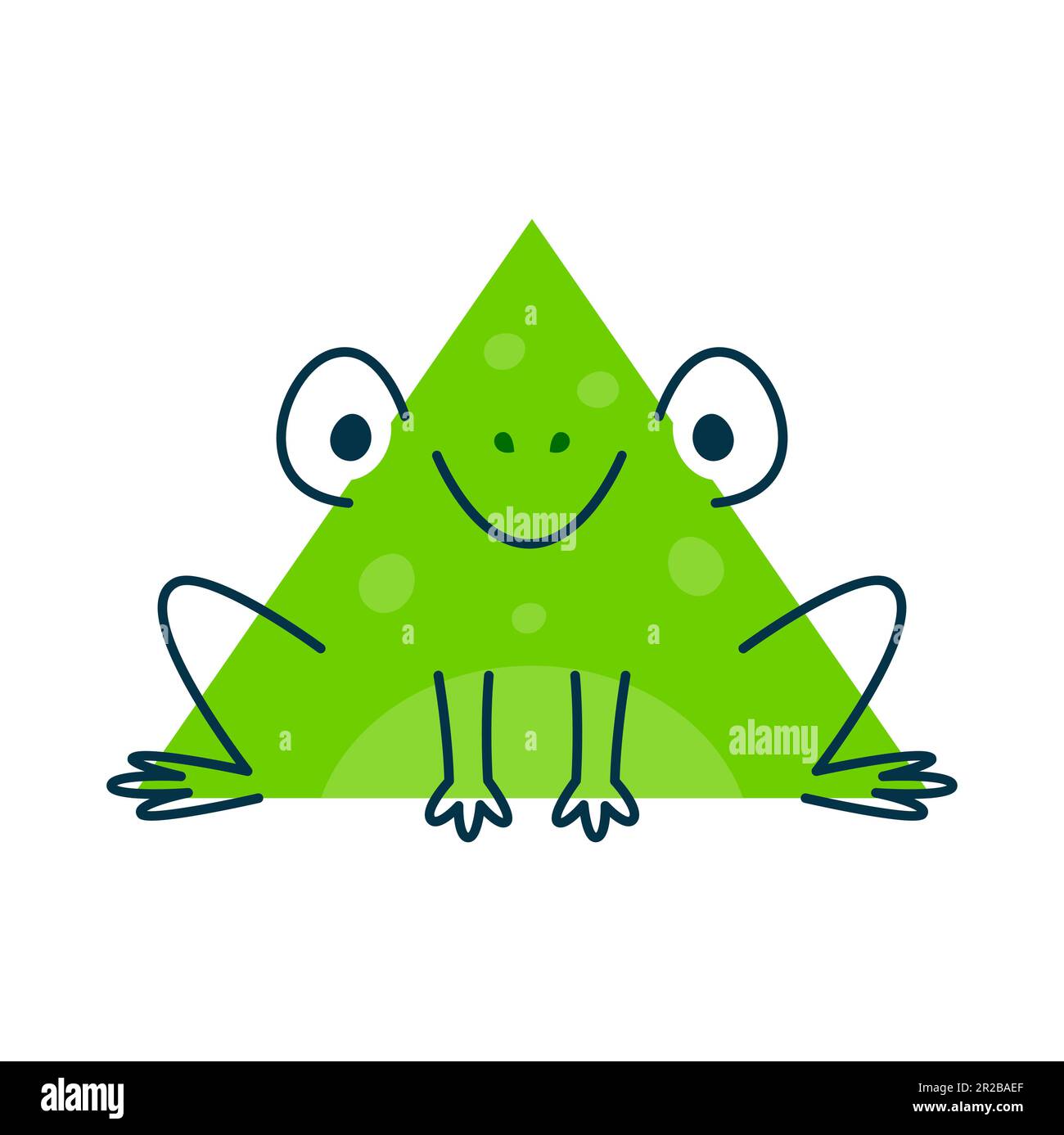 Grenouille vert triangle personnage de dessin animé, forme mathématique ...