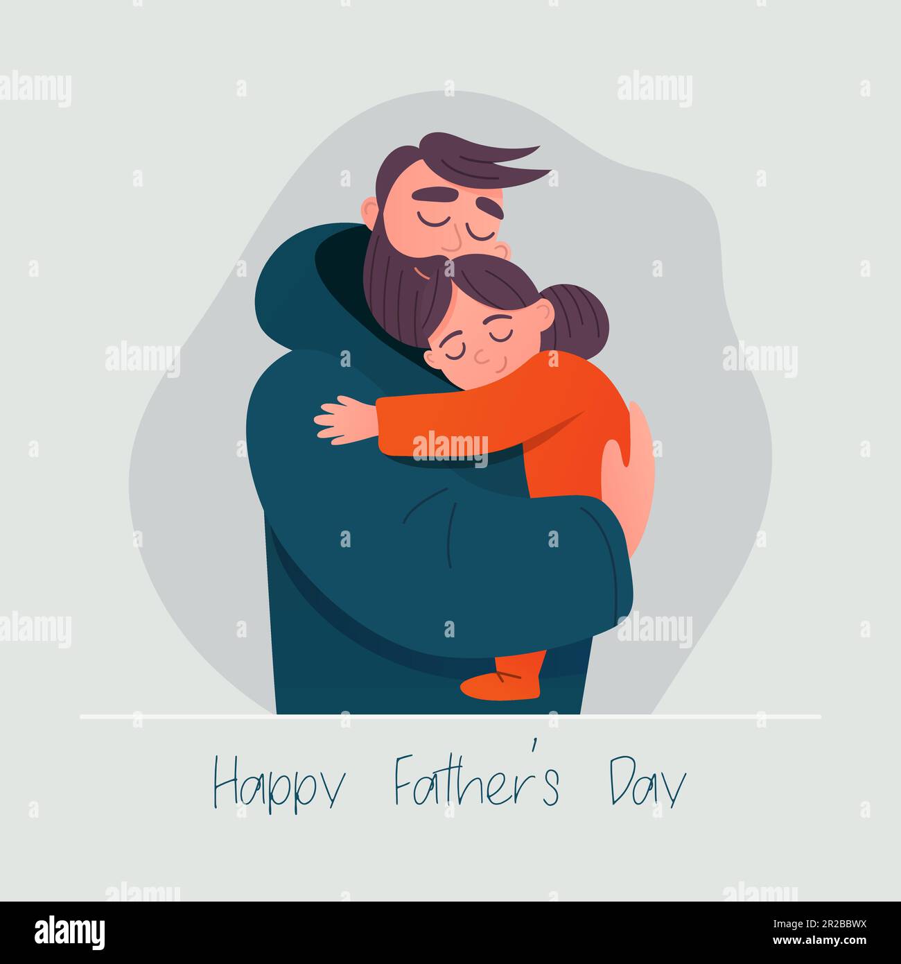 Personnages de dessin animé plat - Père et sa petite fille. Couple ...