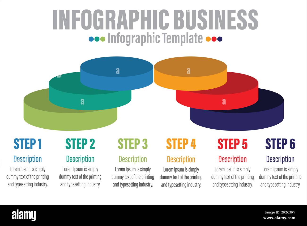 6 étapes et six 6 options infographie moderne pour les processus de l ...