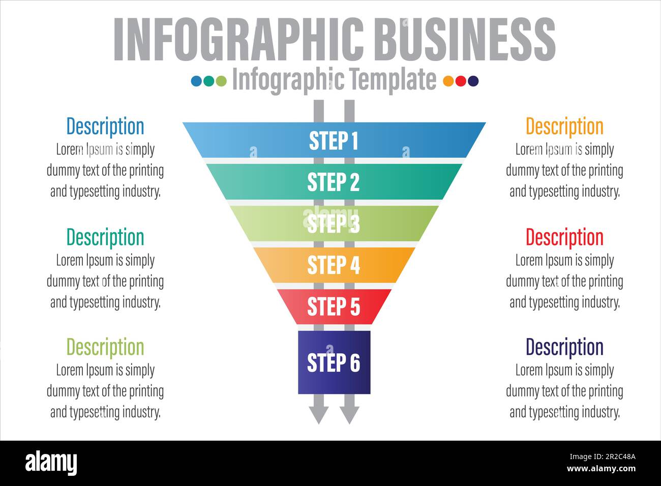 Infographie concept de diagramme en entonnoir pour la présentation des ...