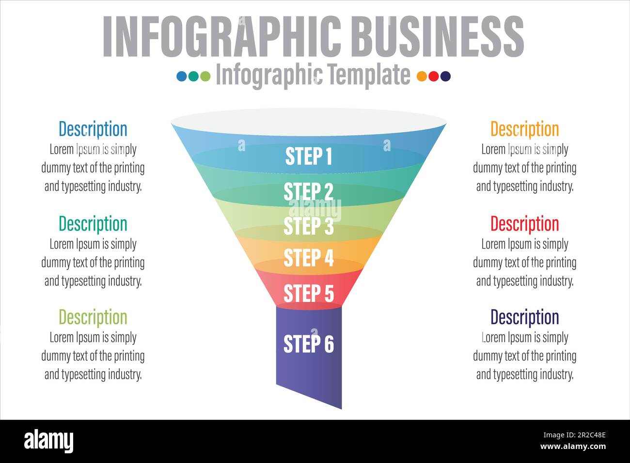 Infographie concept de diagramme en entonnoir pour la présentation des ...
