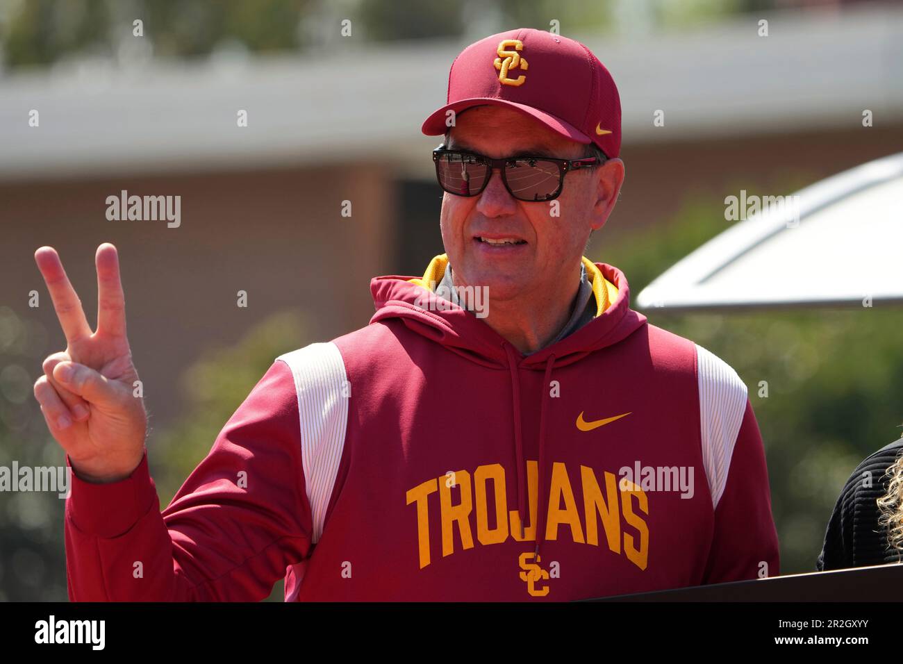 Southern California Trojans athletic director Mike Bohn poses with ...