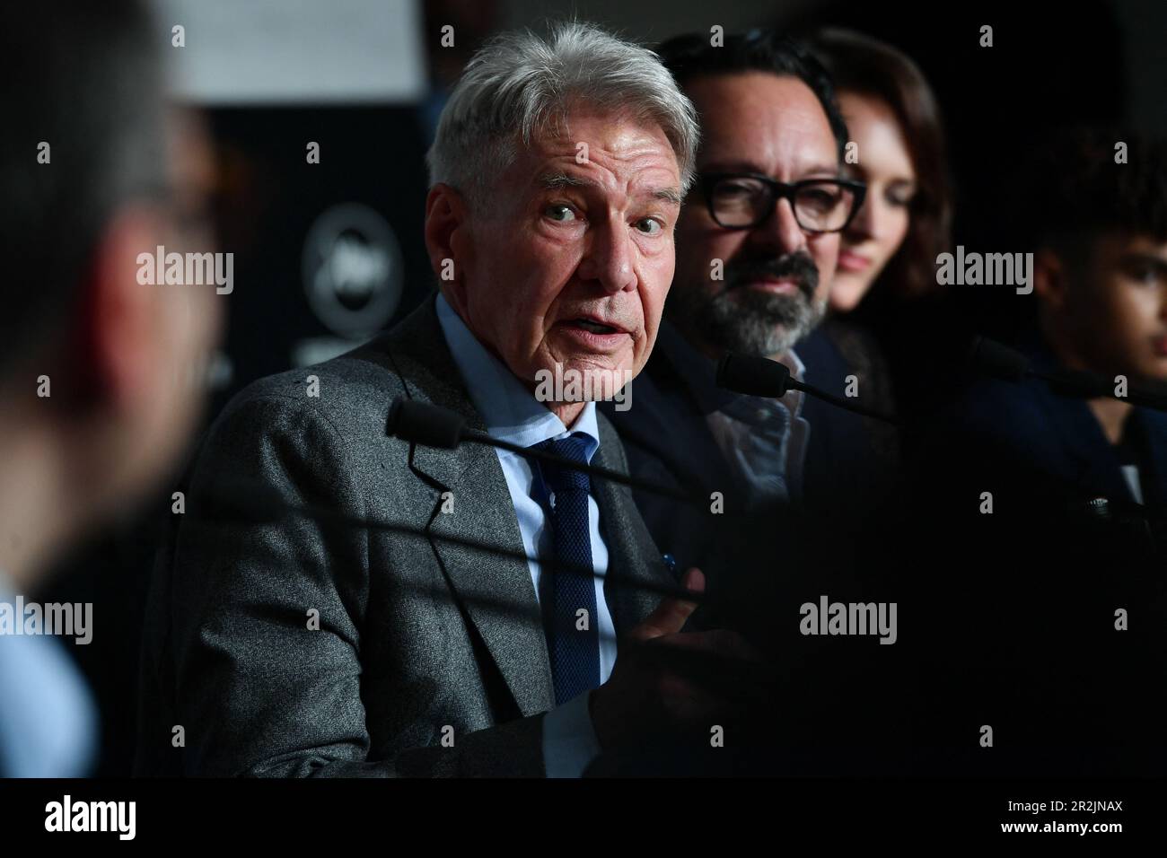 Cannes, France. 19th mai 2023. Harrison Ford et James Mangold assistent ...