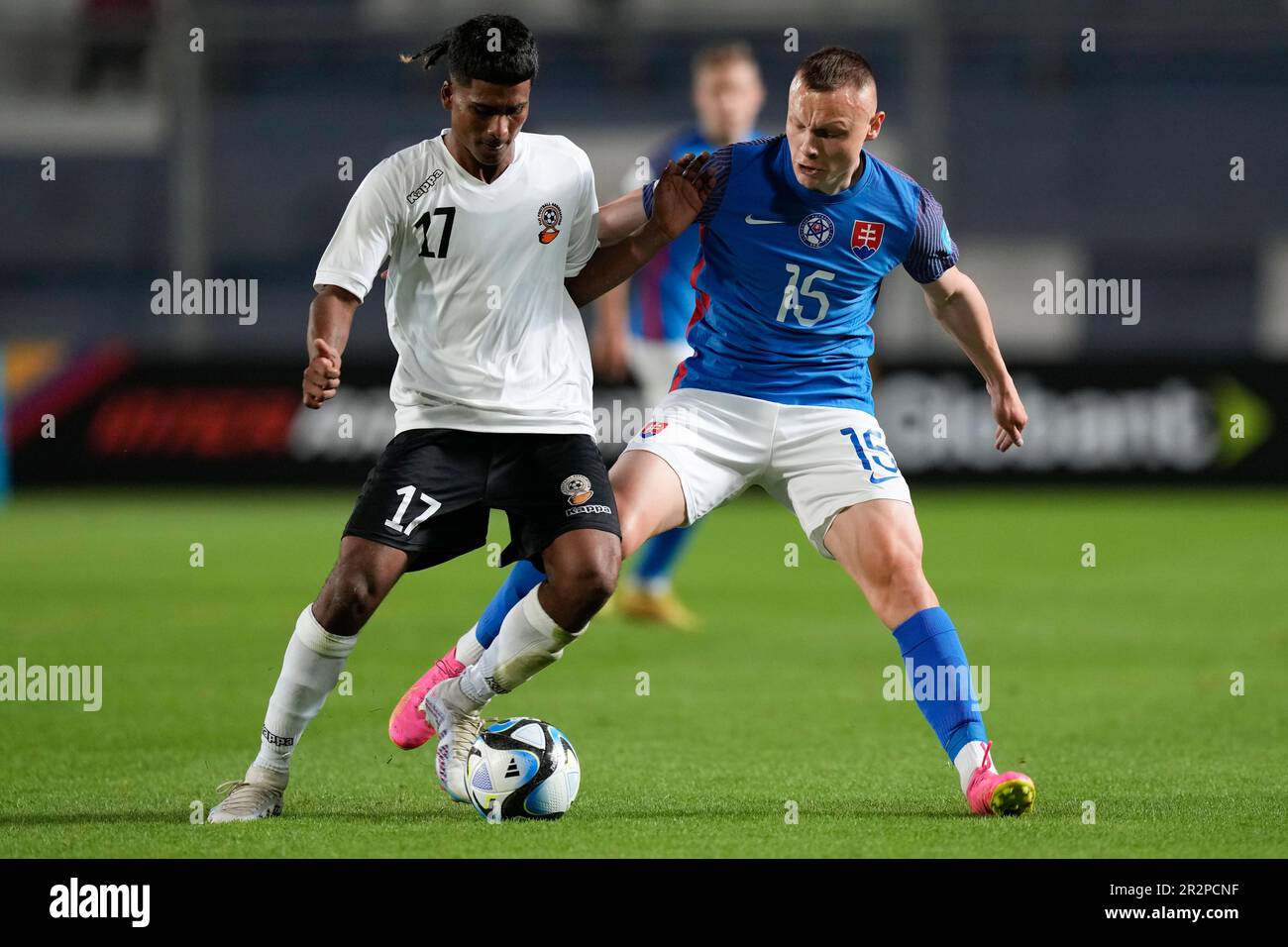 Fiji's Mohammed Raheem, left, and Slovakia's Nino Marcelli, battle for ...