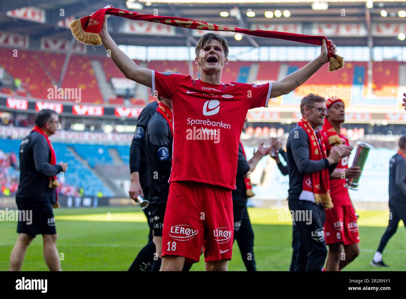 Oslo, Norvège, 20th mai 2023. David Møller Wolfe de Brann célèbre la ...