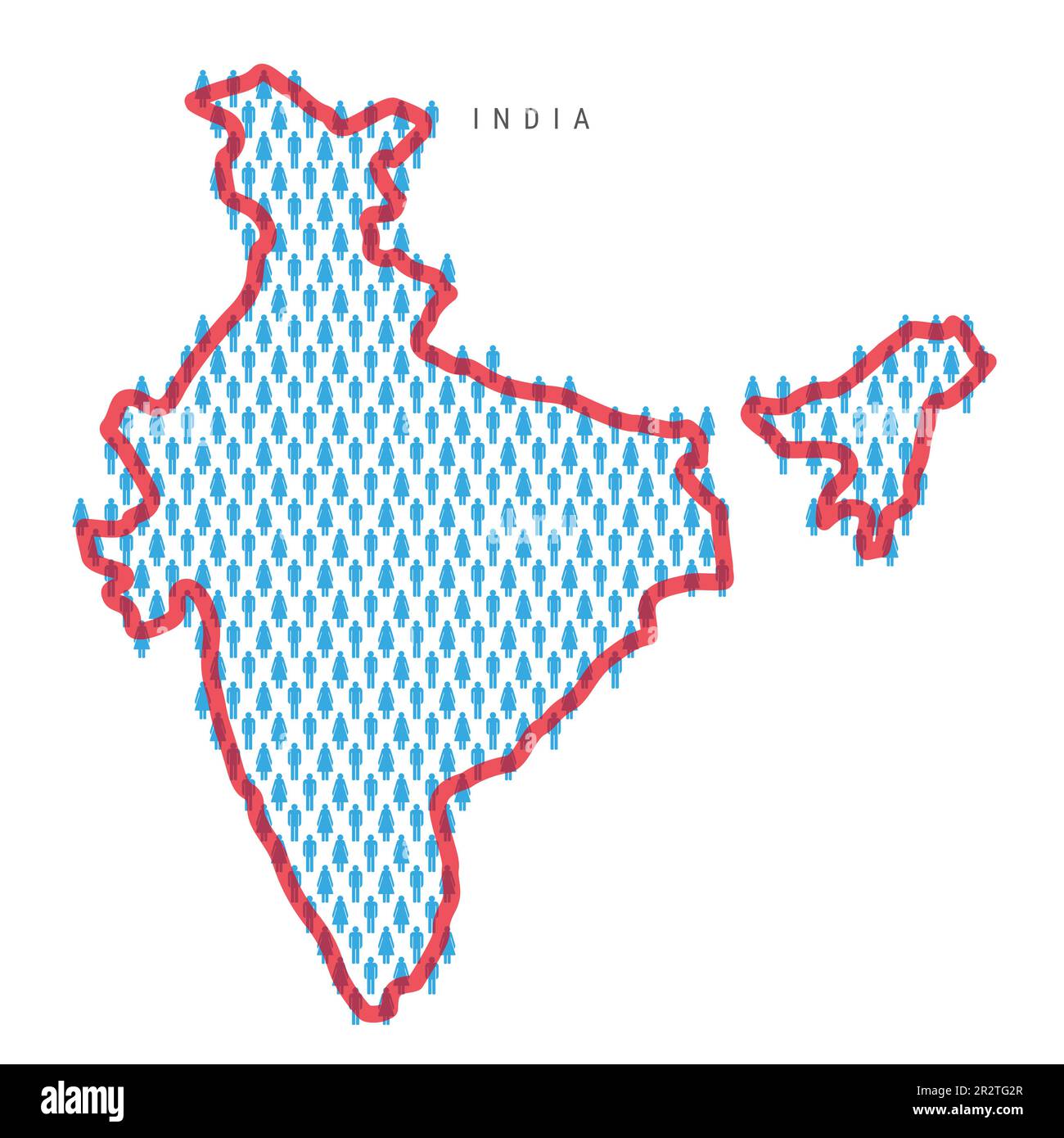 Carte de la population de l'Inde. Chiffres en bâton carte des Indiens ...