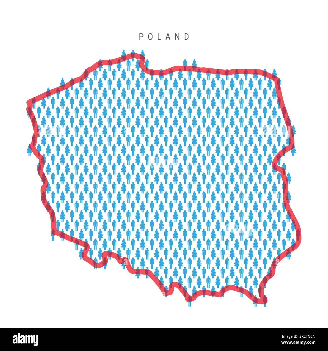 Carte de la population de la Pologne. Chiffres en bâton carte du peuple ...