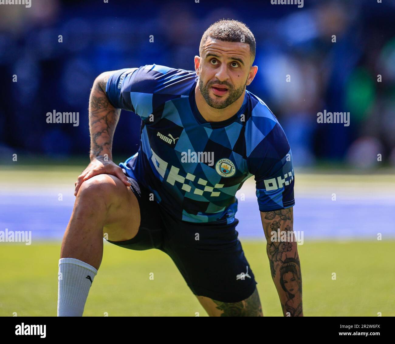 Kyle Walker #2 de Manchester City dans la séance de préjeu pendant le ...