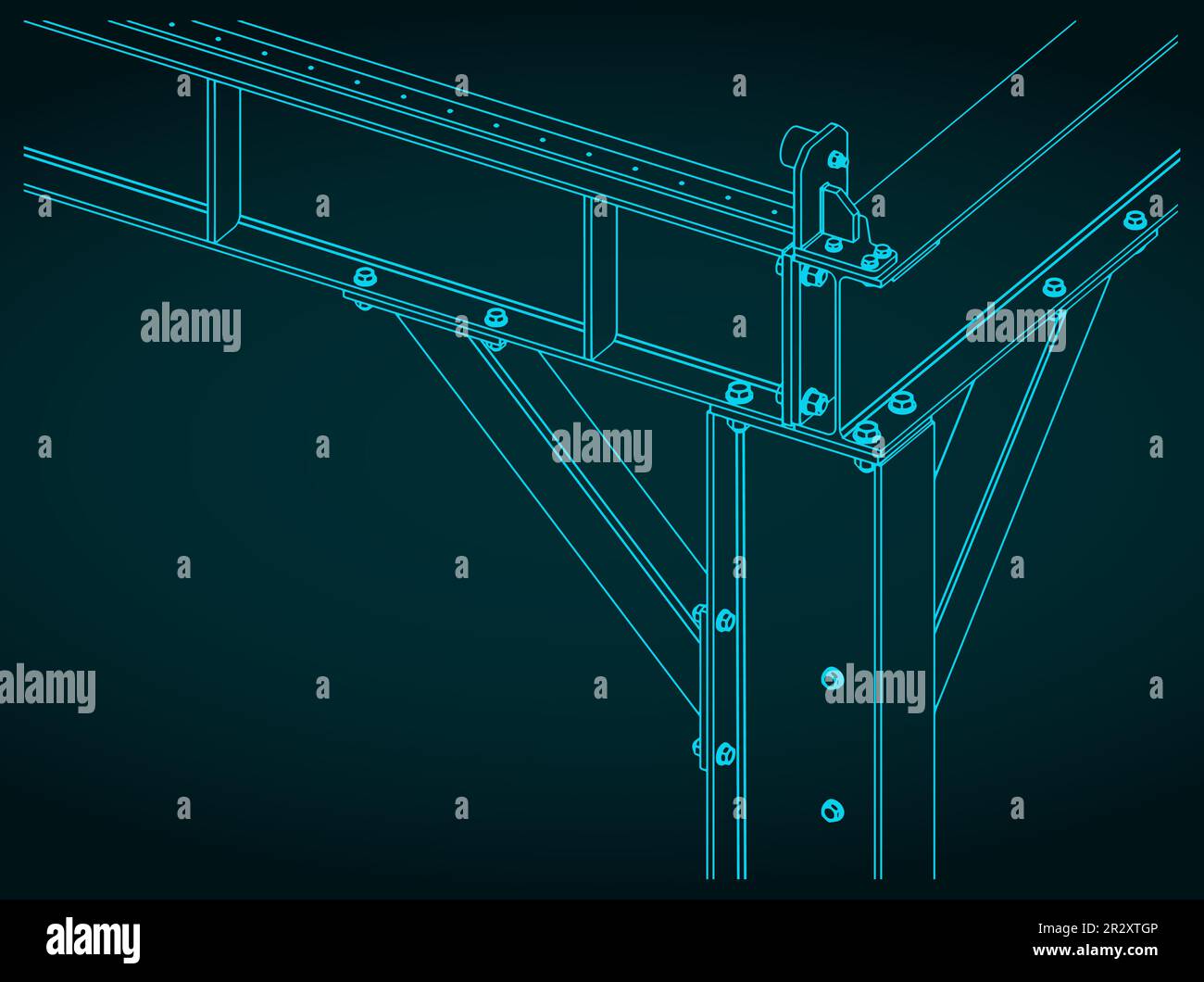 Illustration vectorielle stylisée d'un schéma isométrique de connexions ...