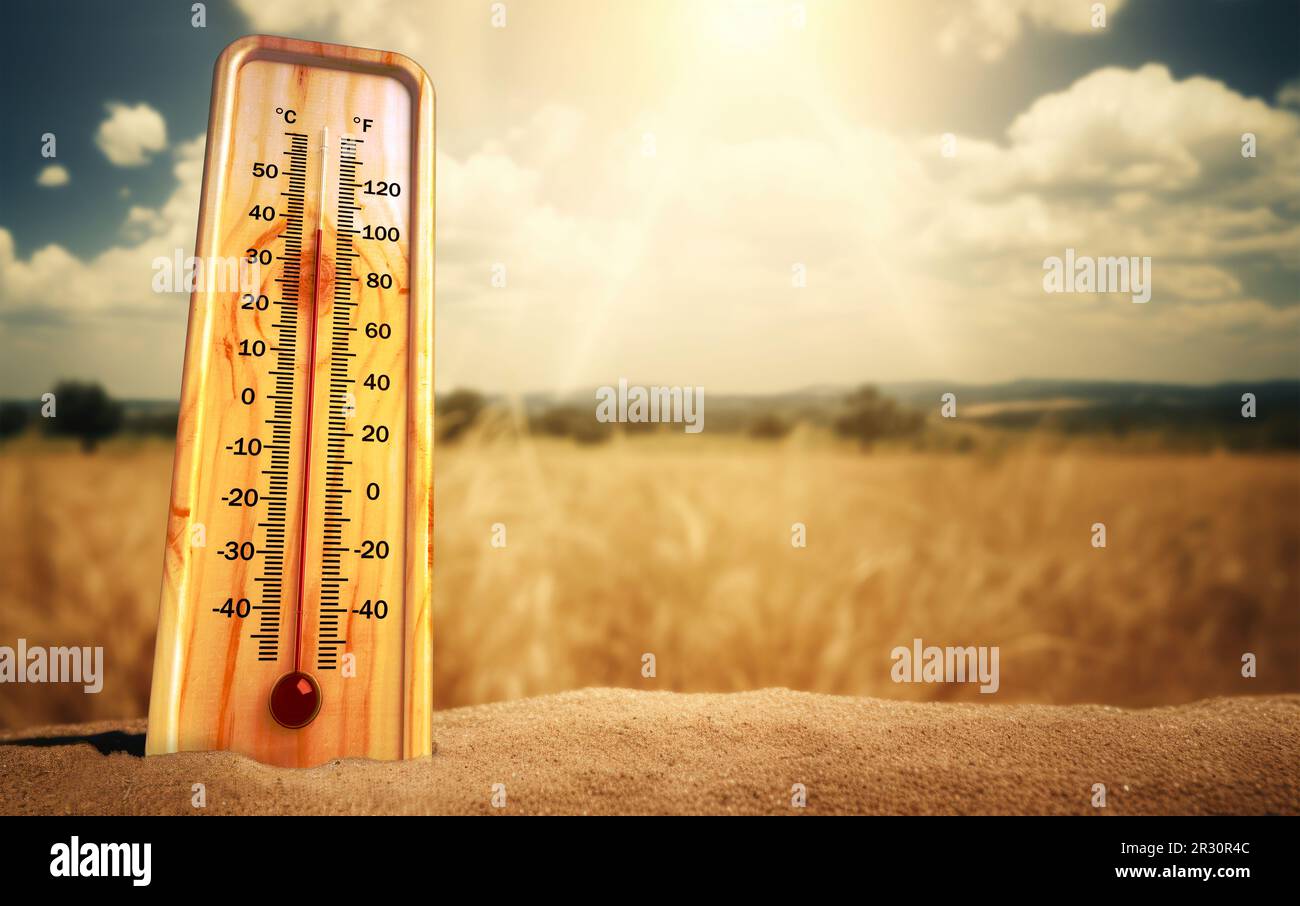 Thermomètre de chaleur indicateur de température chaude Banque de ...