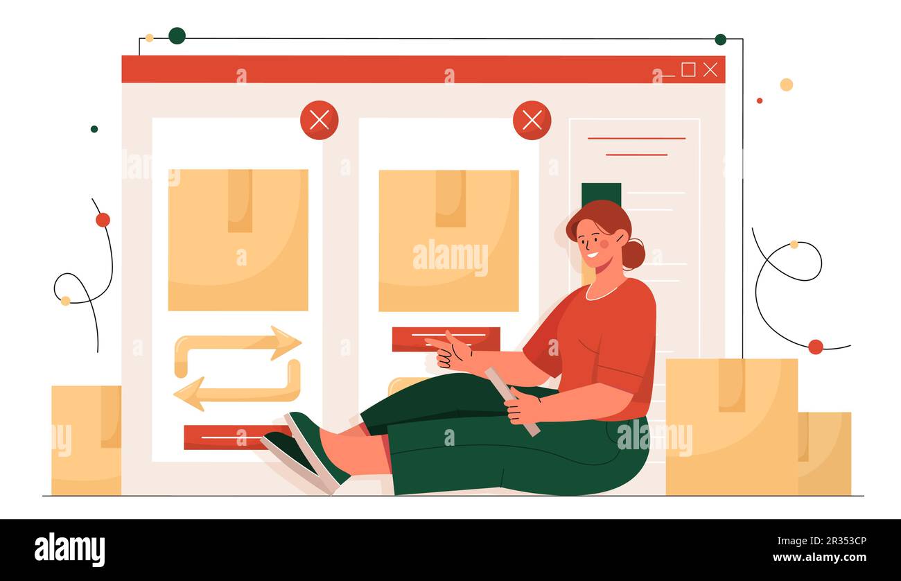 Retour des marchandises Banque d'images vectorielles - Alamy