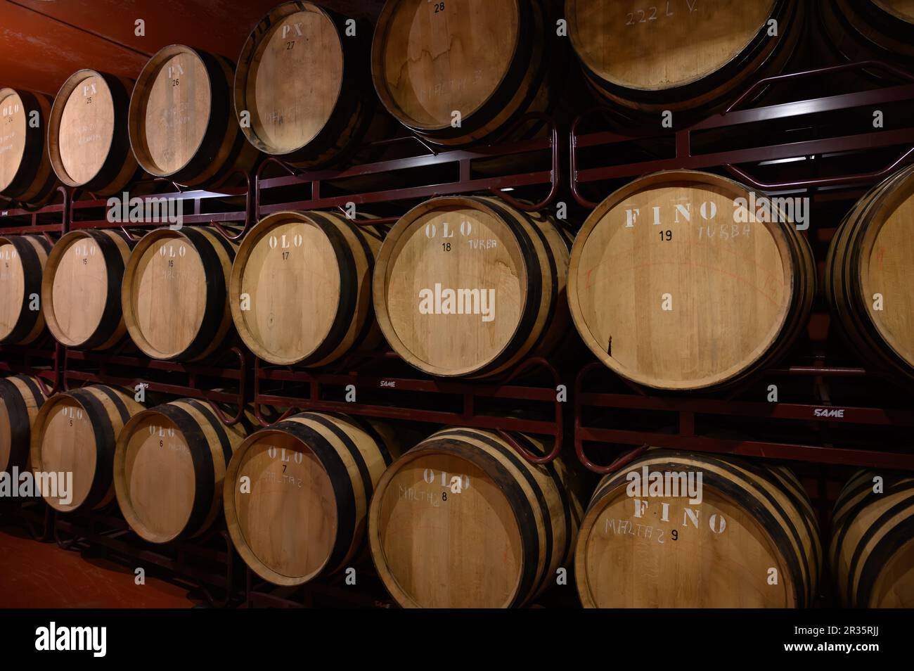 Production de vins fortifiés jerez, xeres, sherry en fûts de chêne ...