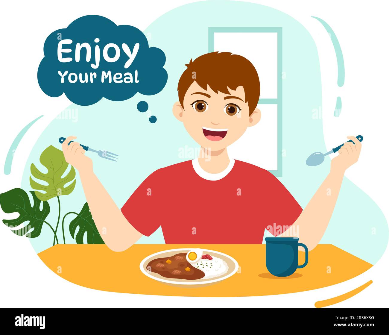 Profitez de votre scénario de repas Illustration une variété de ...