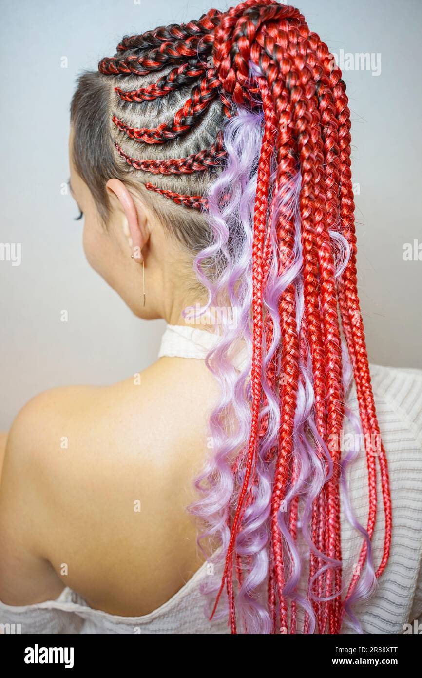 Tresses africaines fines tissées au crochet, tissage du squelette ...