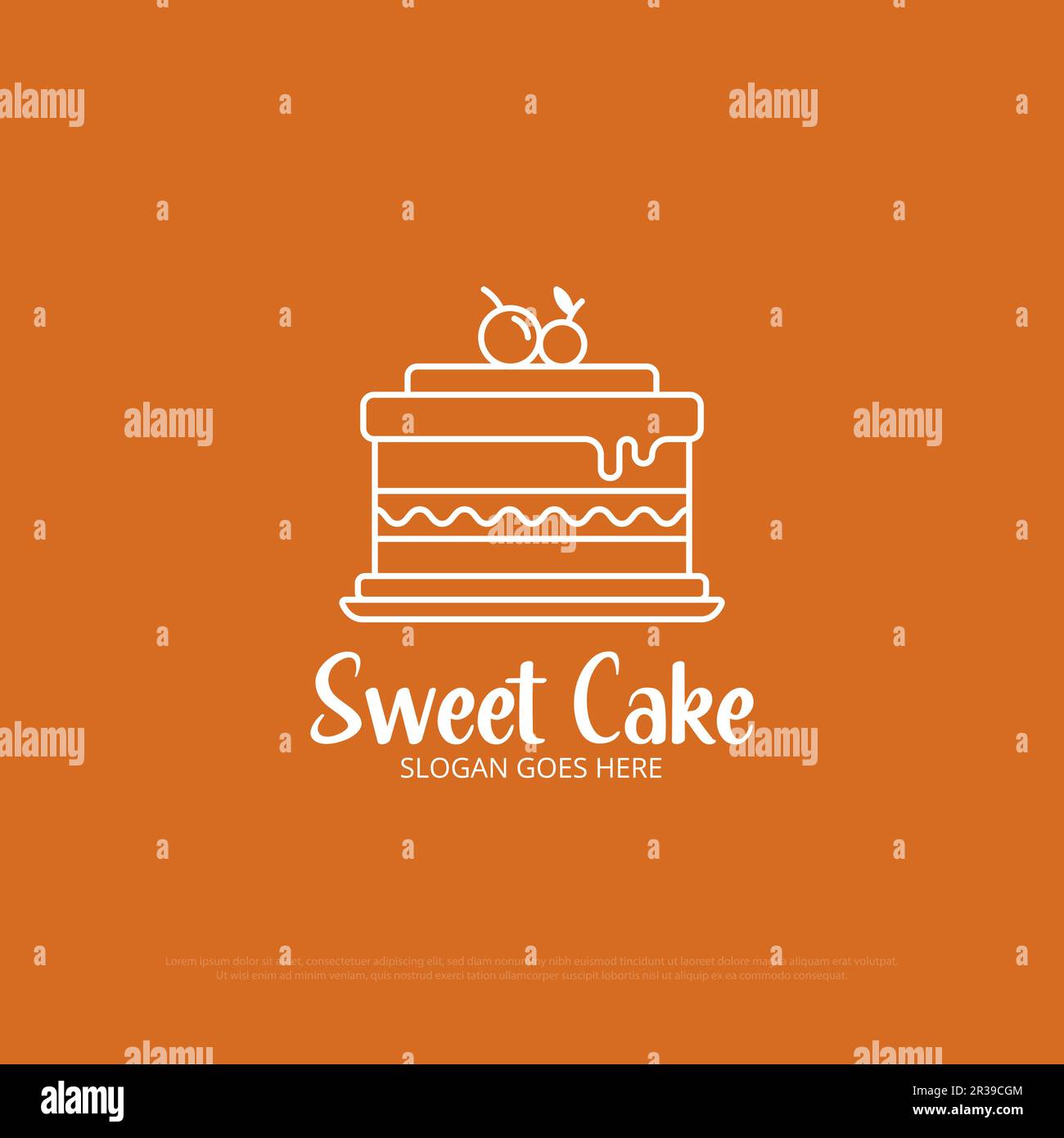 logo sweet cake design vector, outline pain tart logo inspiration. peut ...