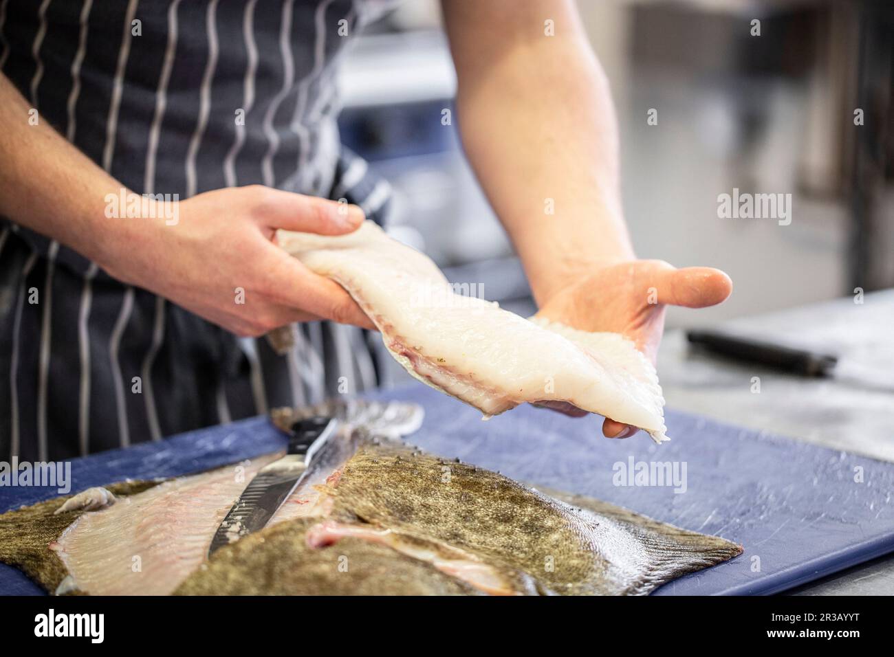 Chef filetant du poisson Banque de photographies et d’images à haute ...